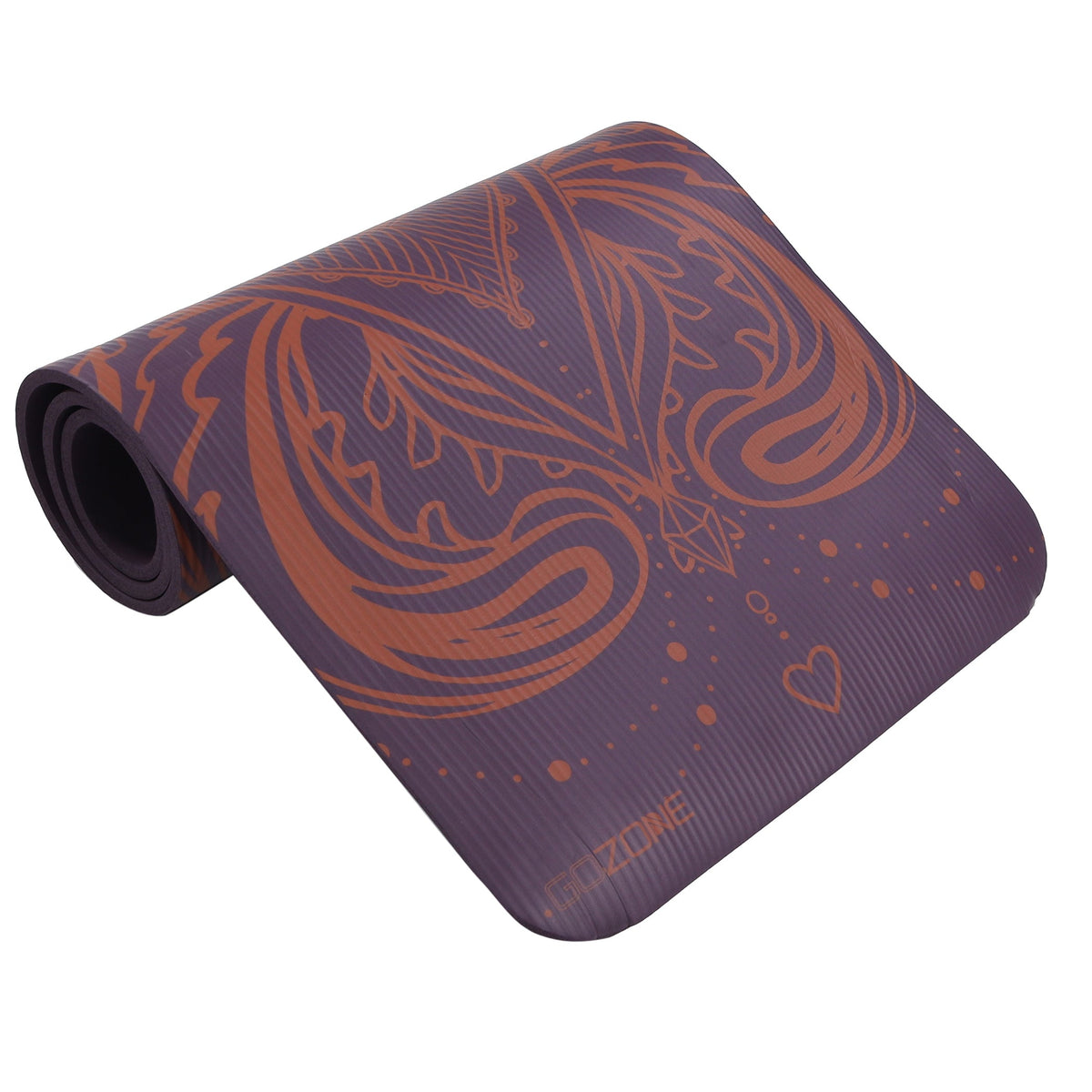 10mm Printed Exercise Mat with MicroFresh - Purple Combo – GoZoneUSA